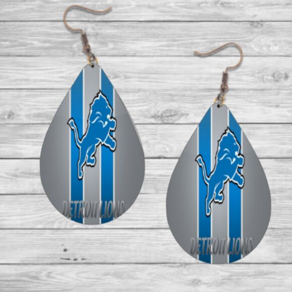 Hand Crafted | Jewelry | Detroit Lions Football Earrings | Poshmark